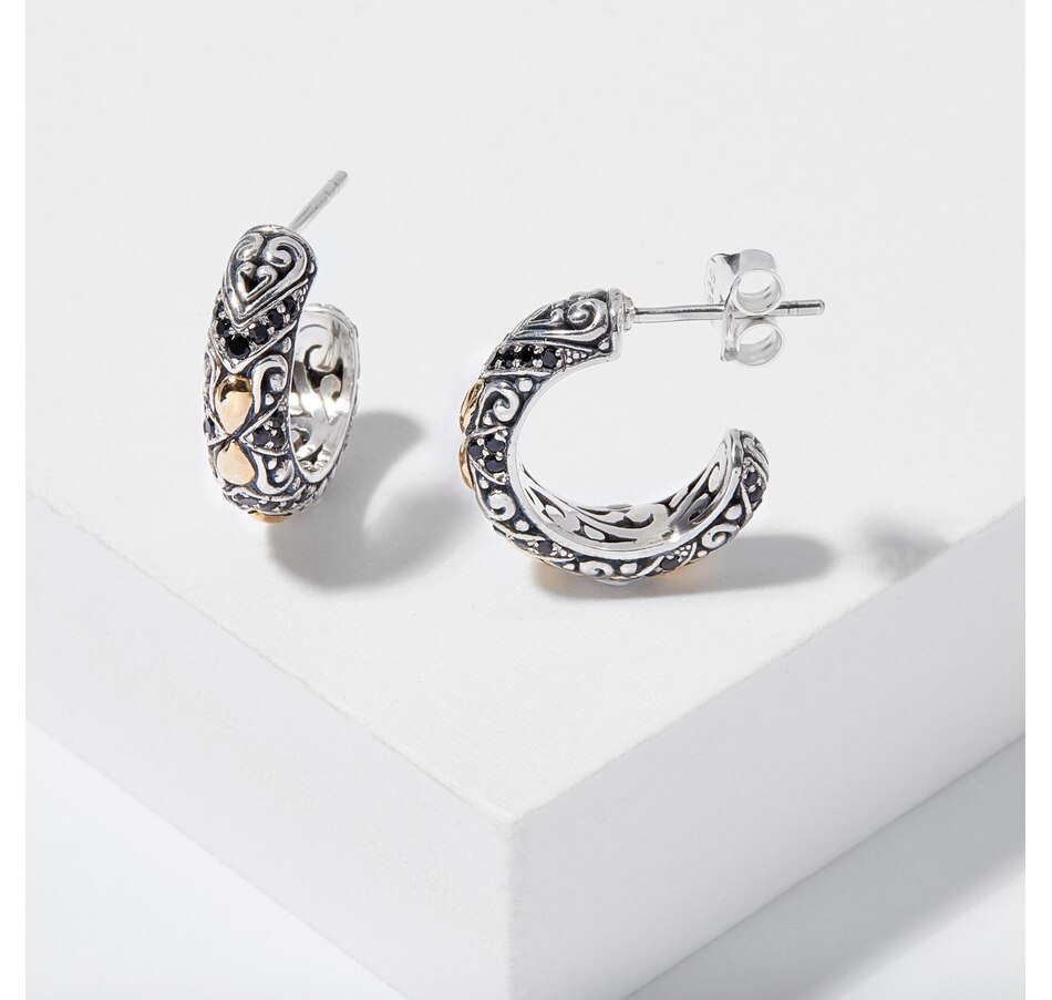 Samuel B. Collection Sterling Silver 18K Gold Black Spinel with ...