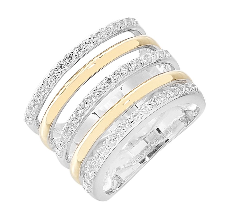 Jewellery - Rings - Diamonelle Sterling Silver Diamonelle Multi Layer ...