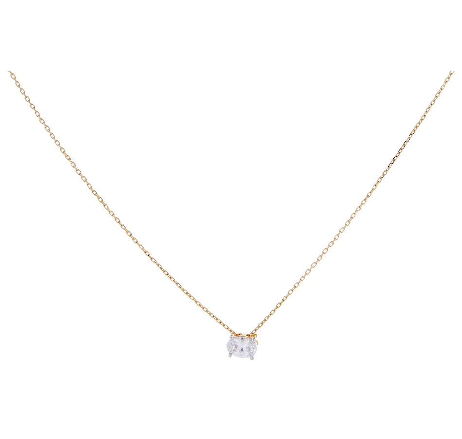 Diamonelle 14K Gold Oval Shape Diamonelle Pendant with Chain - TSC.ca