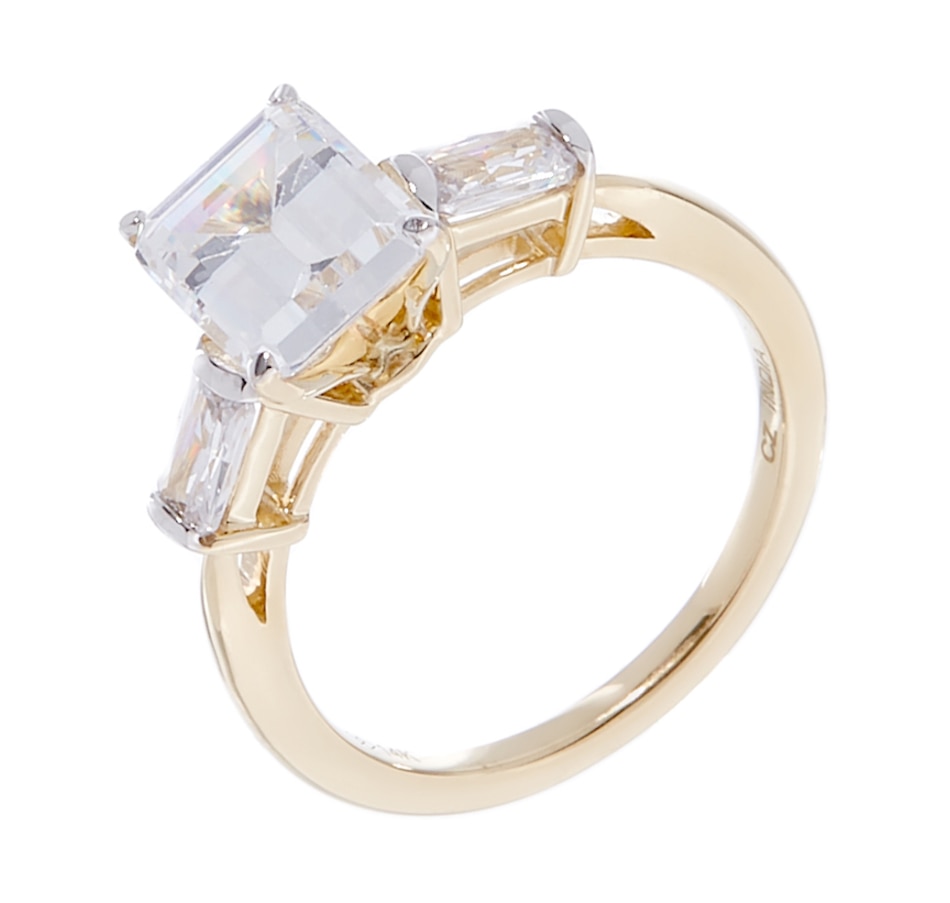 Diamonelle 14K Gold Emerald Cut & Baguette Diamonelle Ring - TSC.ca
