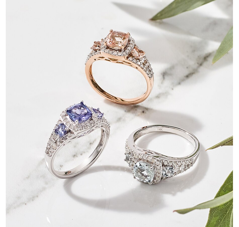 Gem Creations 14K Gold Exotic Gems & White Diamond Ring - TSC.ca