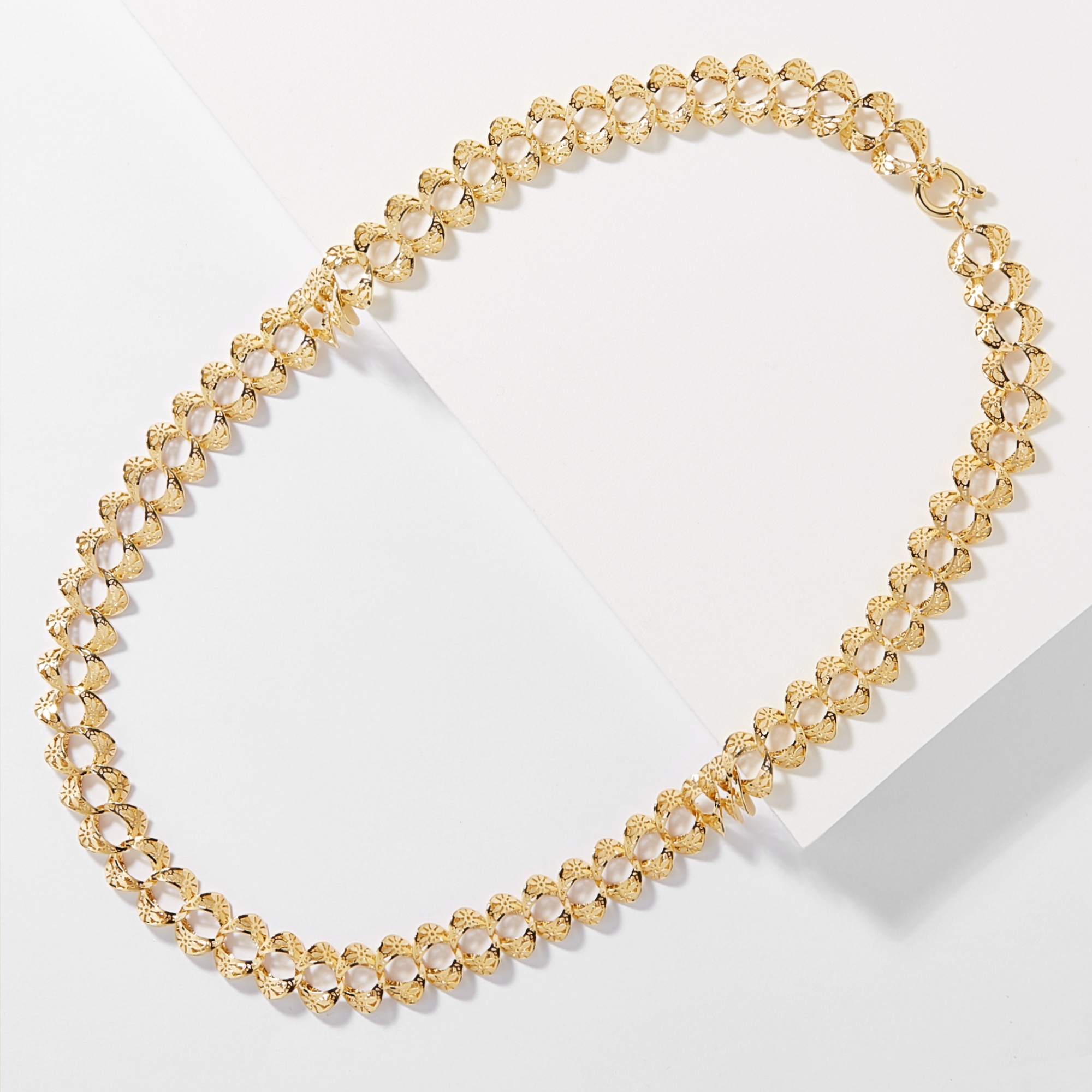 Stefano Oro 14K Yellow Gold Wave Curb Ricami Necklace - TSC.ca
