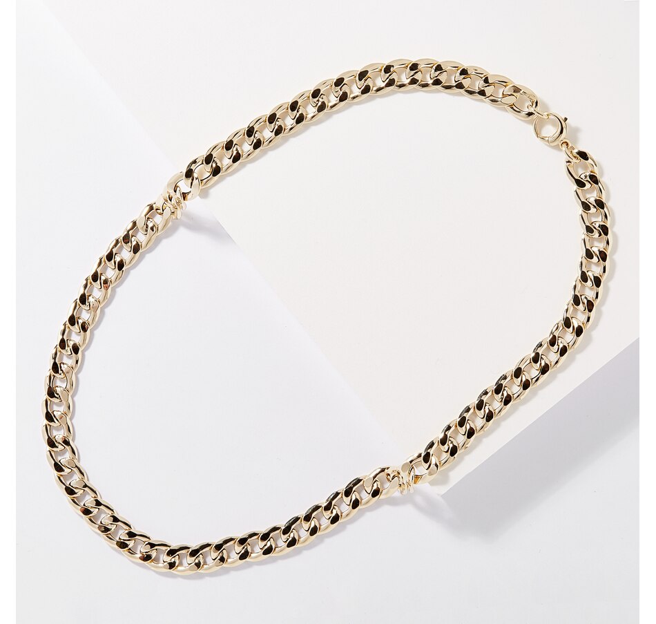 Stefano Oro 14K Yellow Gold Specchio Diamond Cut Curb Necklace - TSC.ca
