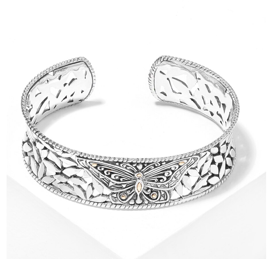 Samuel B. Collection Sterling Silver and 18K Gold Butterfly Bangle with ...