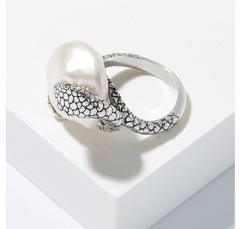 Samuel B. Collection Sterling Silver 18K Yellow Gold Baroque Pearl ...