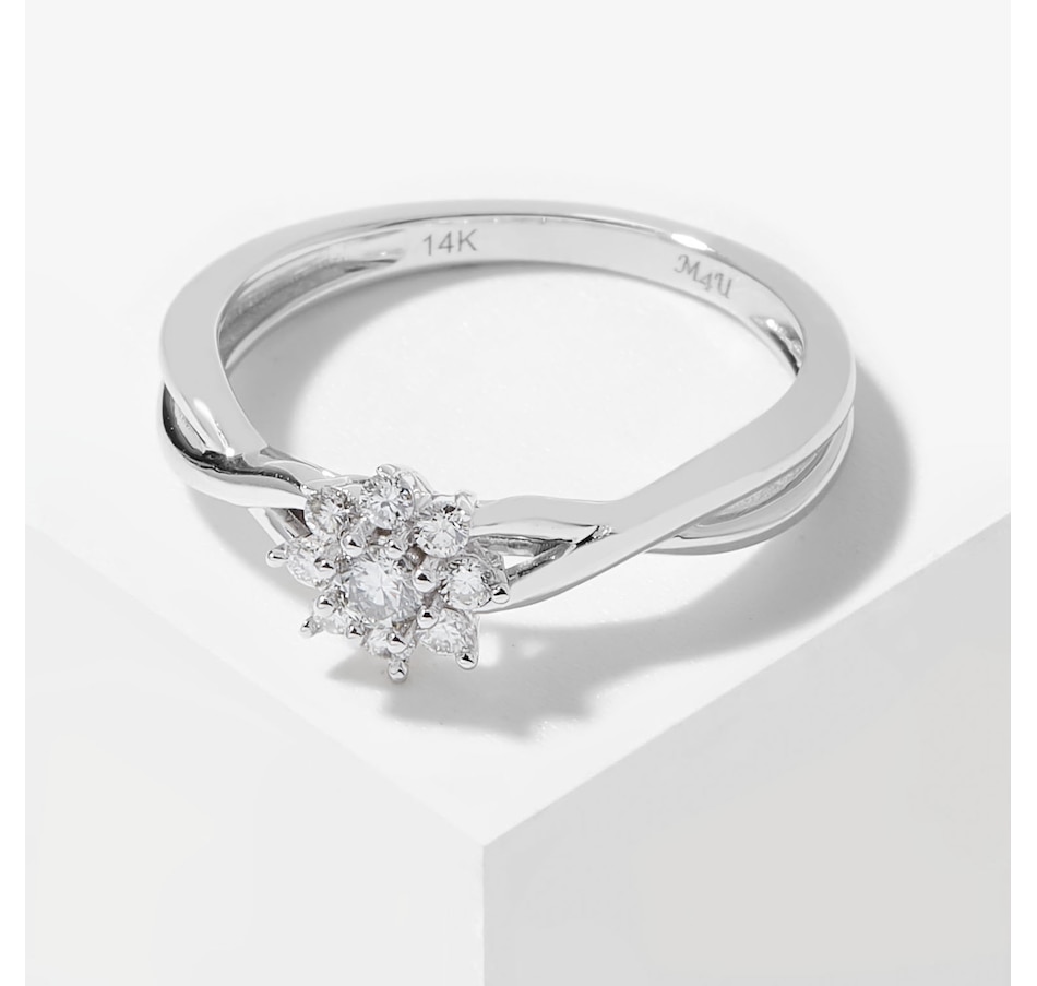 EVERA Diamonds 14K White Gold 0.20ctw Diamond Cluster Ring - TSC.ca