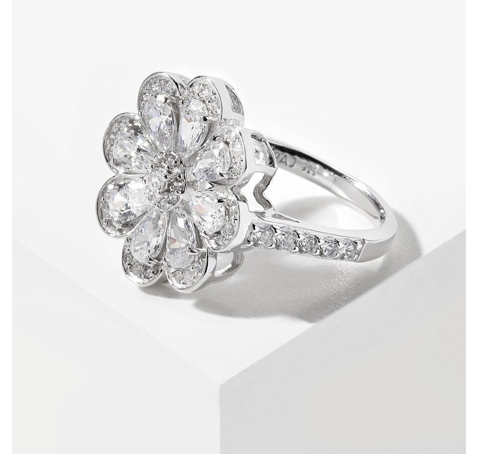 Diamonelle Sterling Silver Diamonelle Flower Ring - TSC.ca