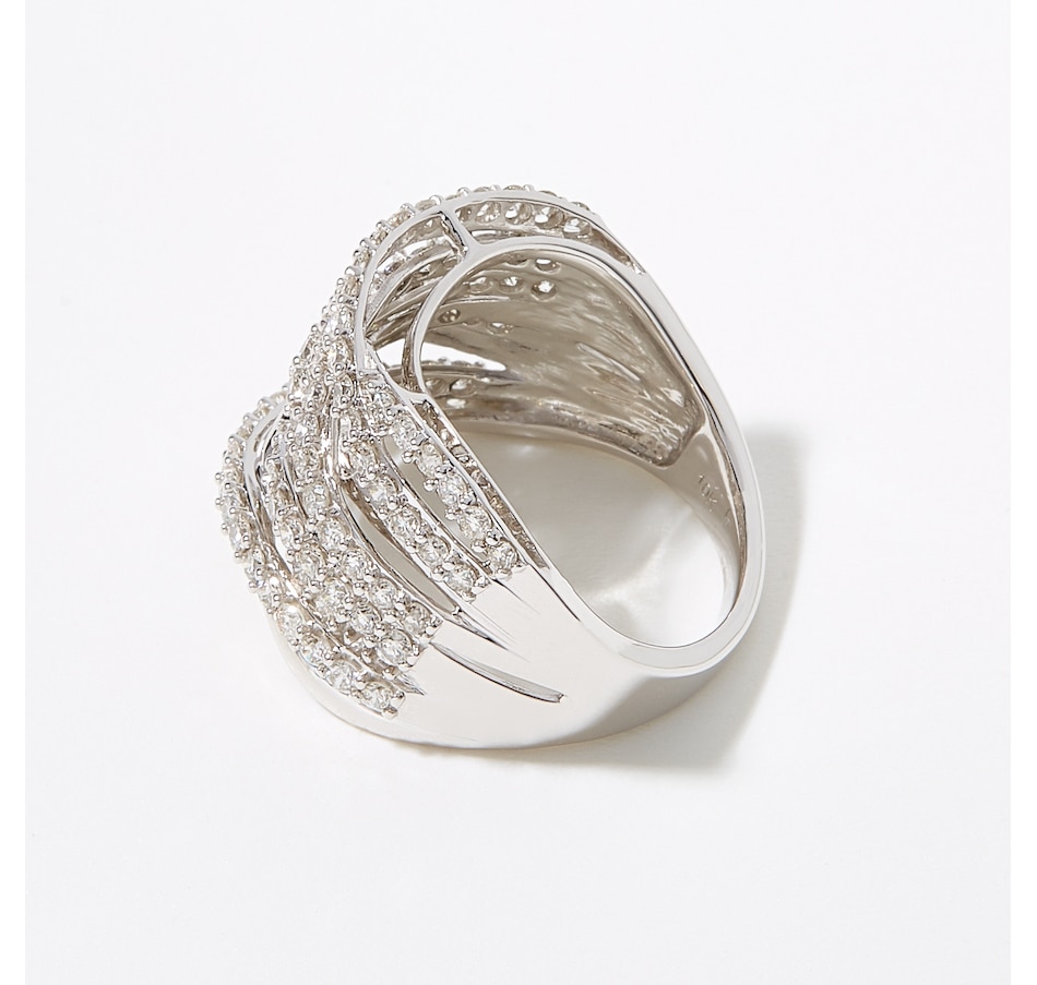 10K White Gold 1.50 ctw Diamond Multi-Row Crossover Ring - TSC.ca