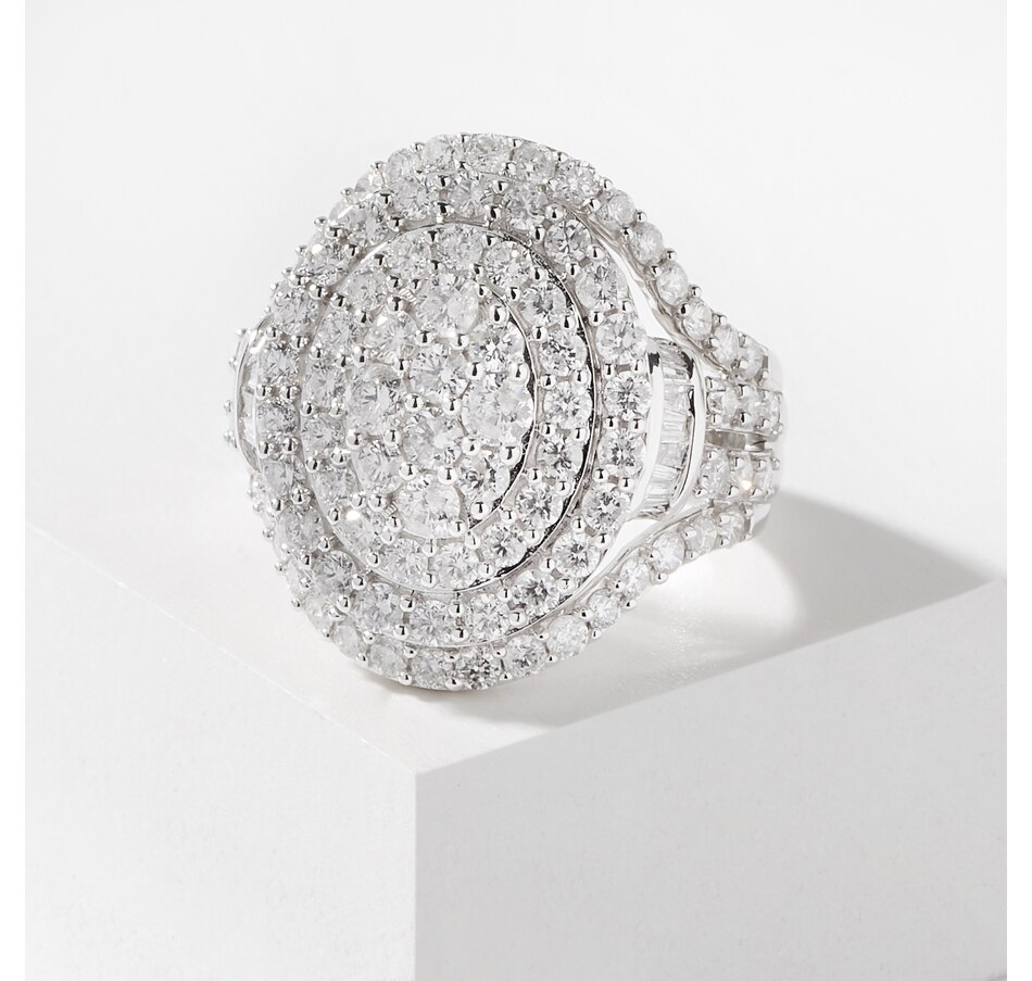 10K White Gold 2.98ctw Multi Layer Diamond Ring - TSC.ca