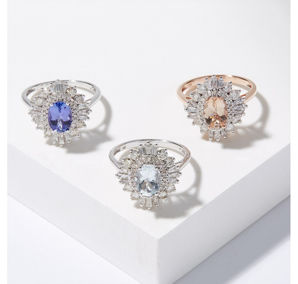 Gem Creations 14K Gold Gemstone & Diamond Ballerina Ring - TSC.ca