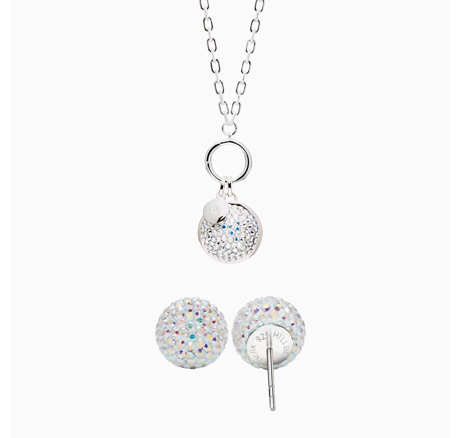 Hillberg & Berk Aurora 12mm Stud Earrings with Charm Toggle Necklace ...