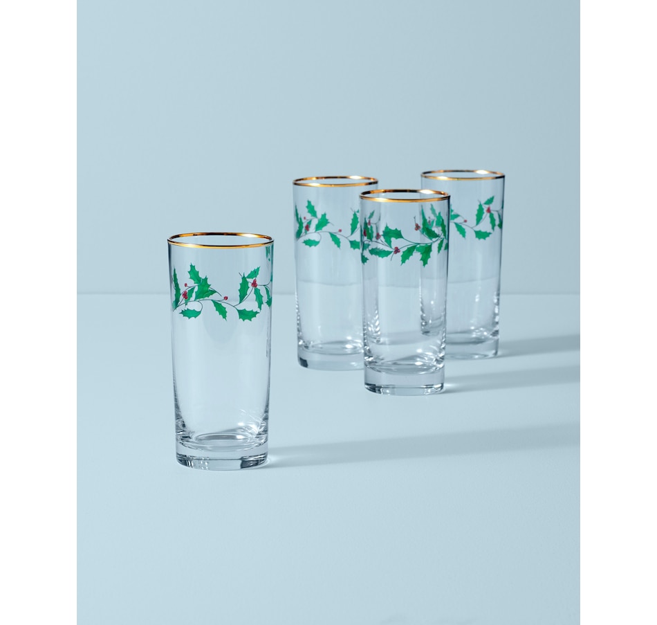 Kitchen - Tabletop & Bar - Glassware - Lenox Holiday 4-Piece Highball ...