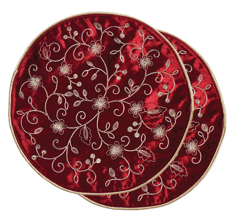Mera Linens 16" Burgundy Round Placemats (set of 2) - TSC.ca