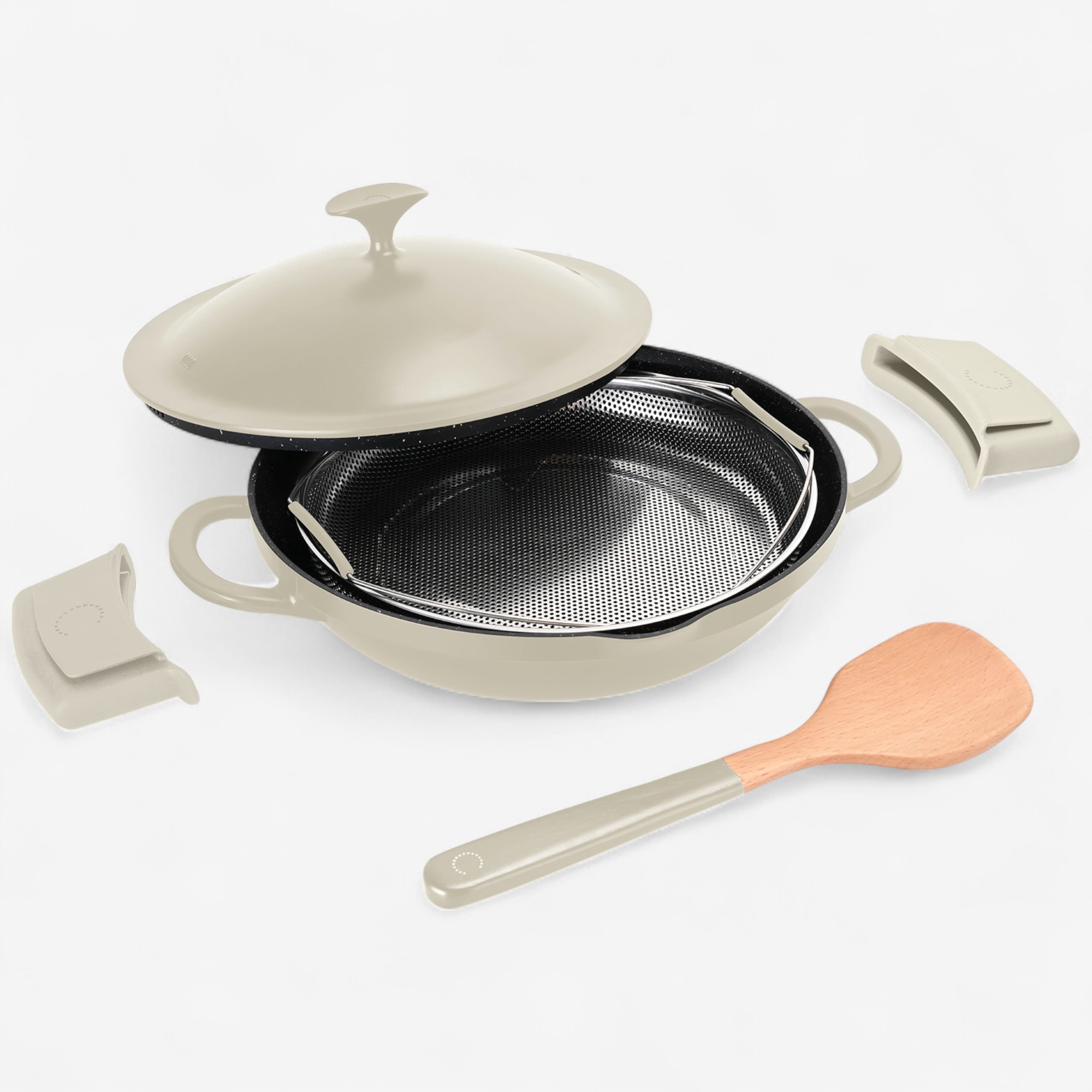 Curtis Stone All-Day Chef's Pan with Silicone Handle Covers and Spatula ...