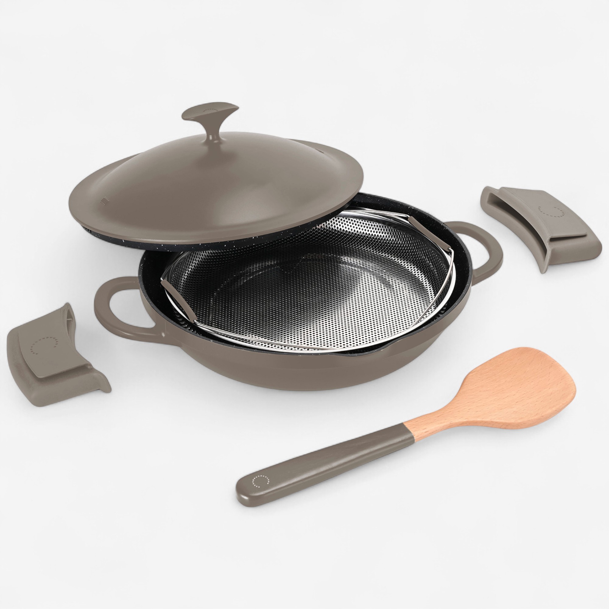 Curtis Stone All-Day Chef's Pan with Silicone Handle Covers and Spatula ...