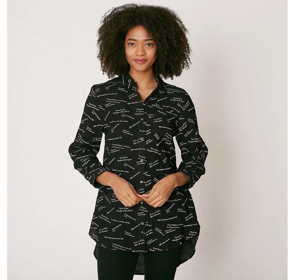 Red Coral Button Front Printed Blouse - TSC.ca