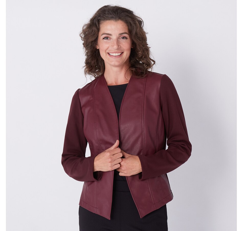 Mr. Max Jennifer Faux Leather Open Jacket - TSC.ca