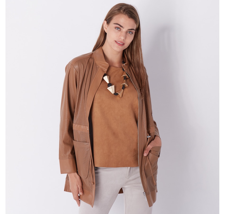 WynneLayers Perforated Faux Leather Jacket - TSC.ca WynneLayers Perforated Faux Leather Jacket - TSC.ca
