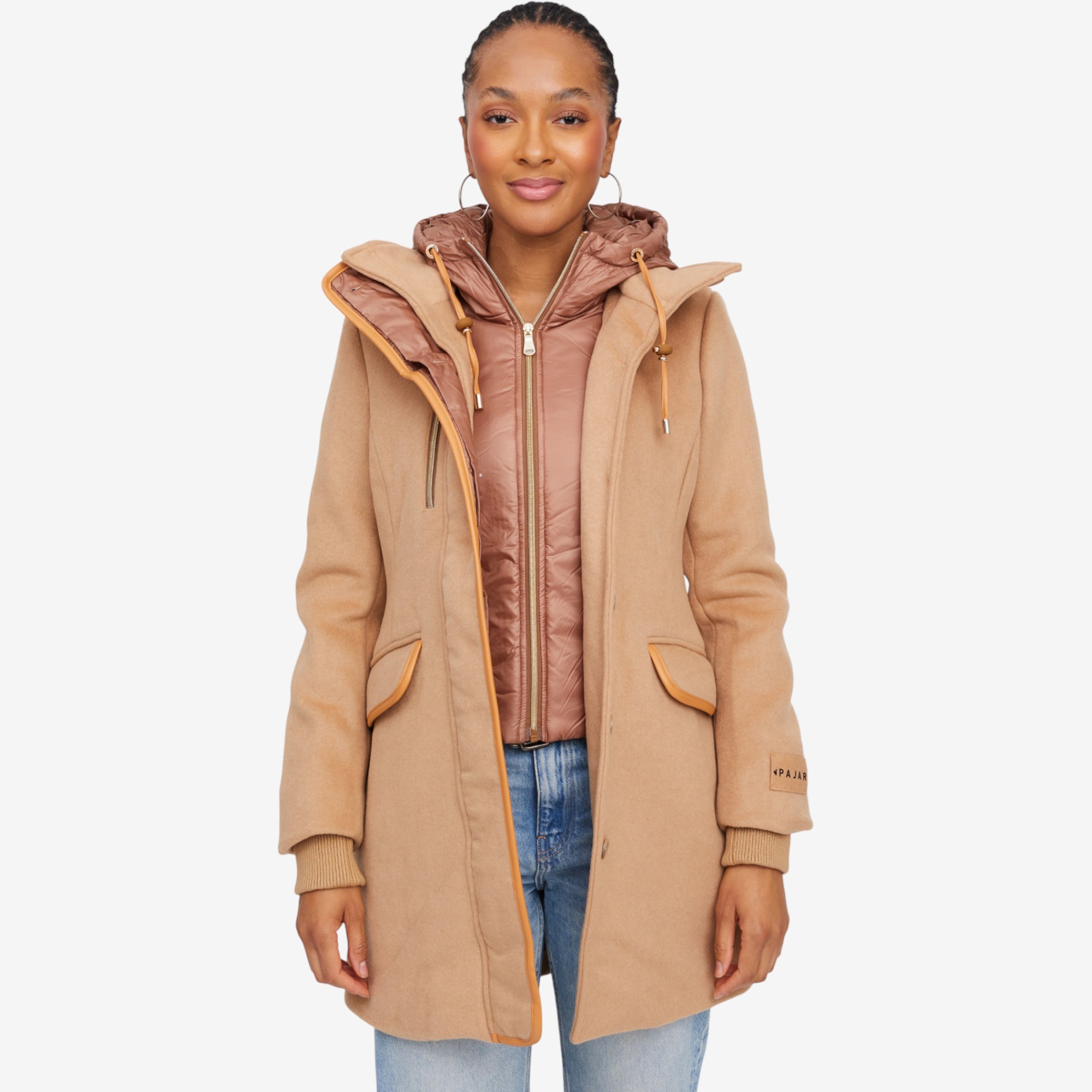 Pajar Celeste Women's Mid Length Wool Coat with Removable Bib - TSC.ca