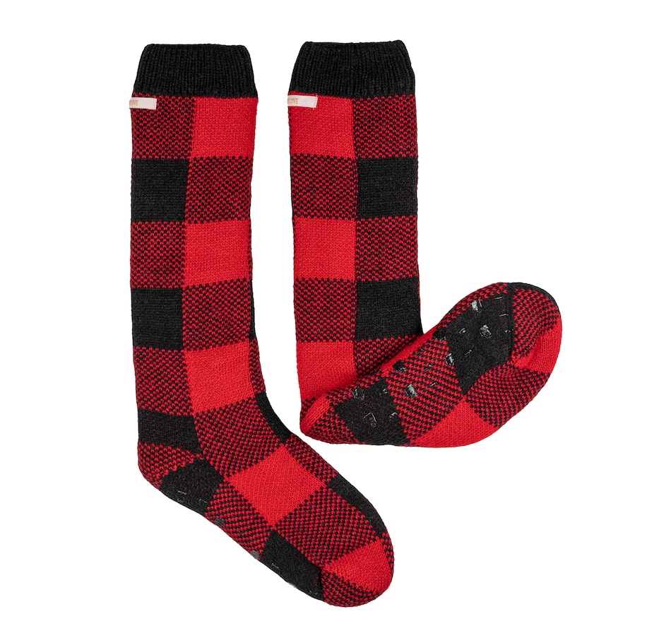 Latte Love Buffalo Check Slipper Sock - TSC.ca