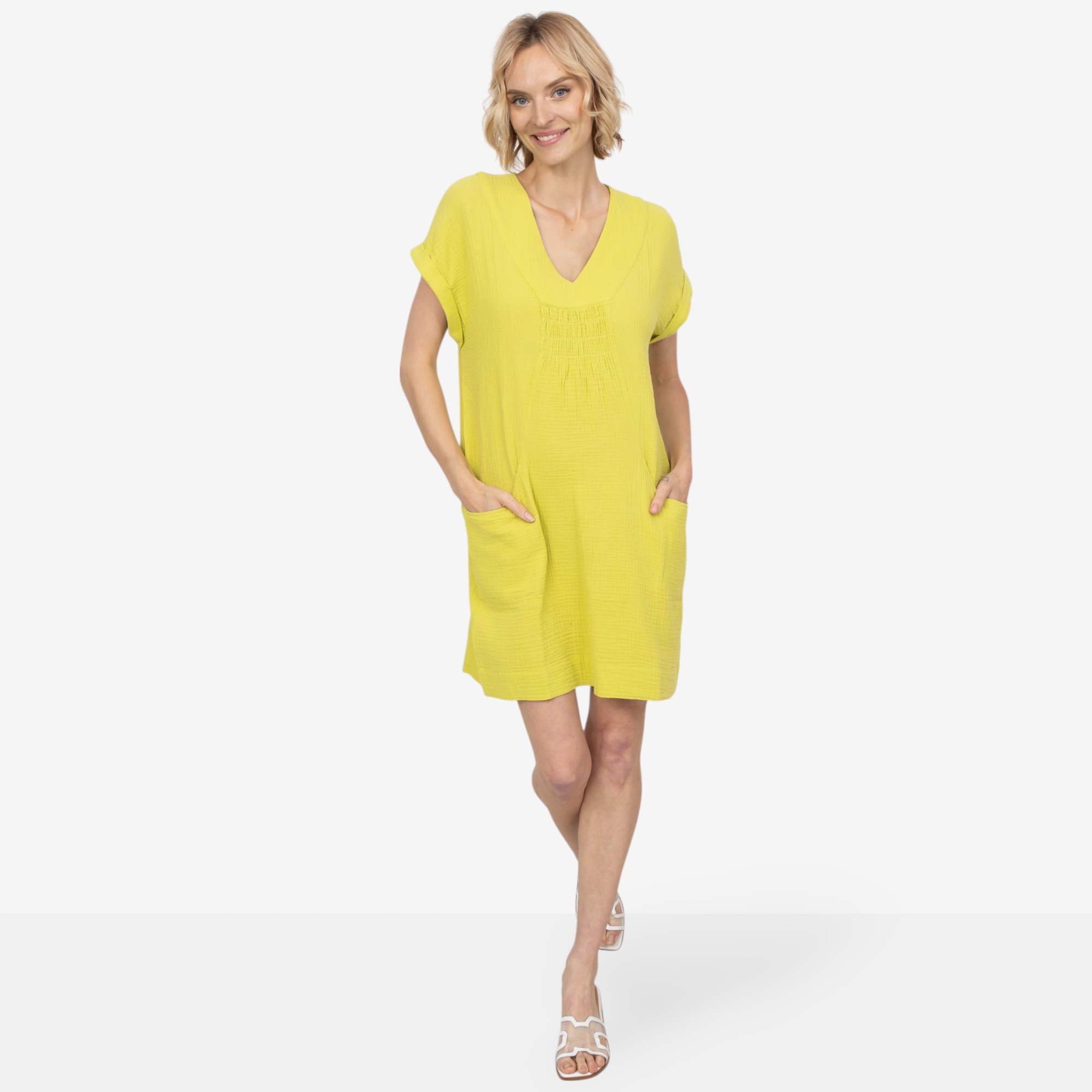 claudia ev Dress with Shirring and Pockets - TSC.ca