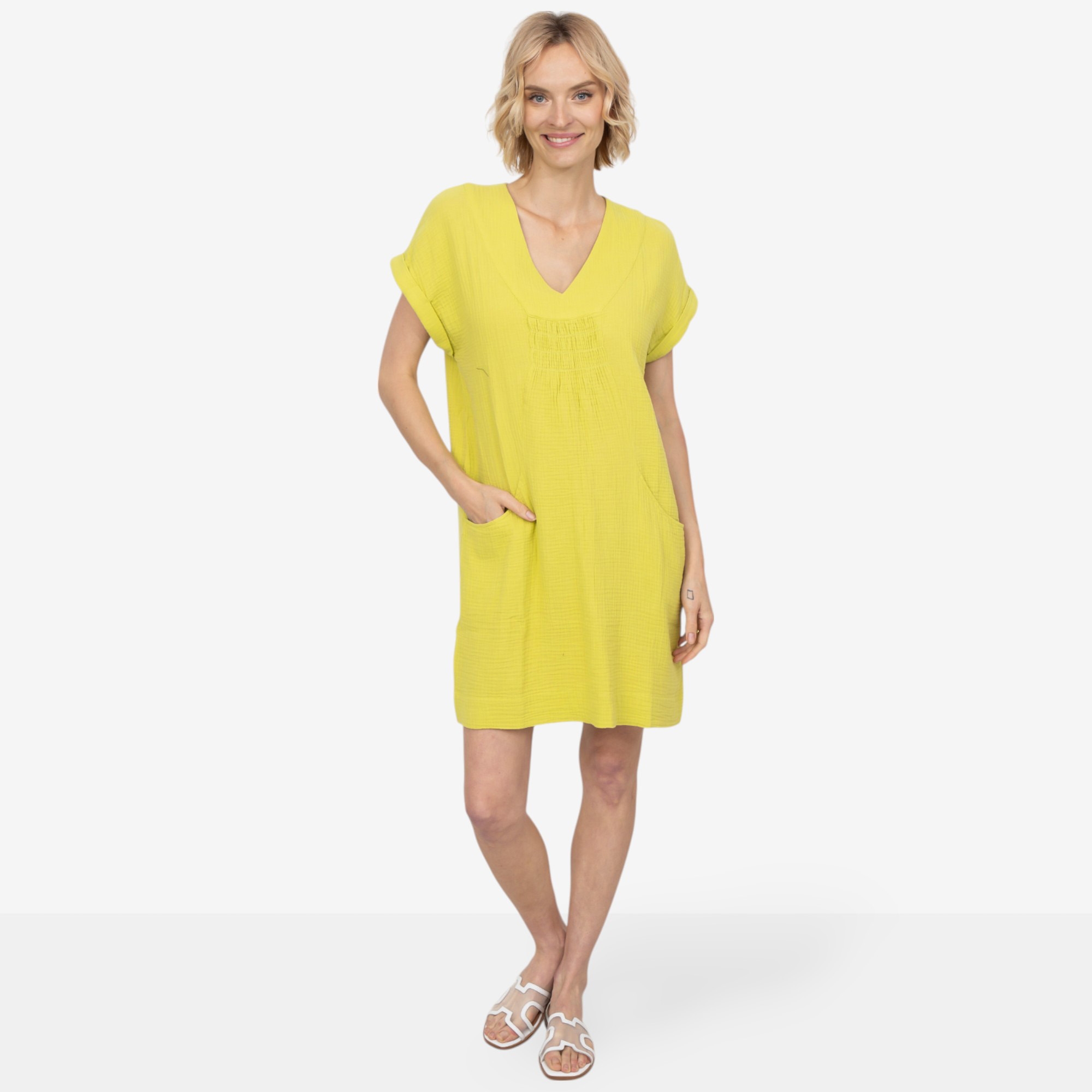claudia ev Dress with Shirring and Pockets - TSC.ca