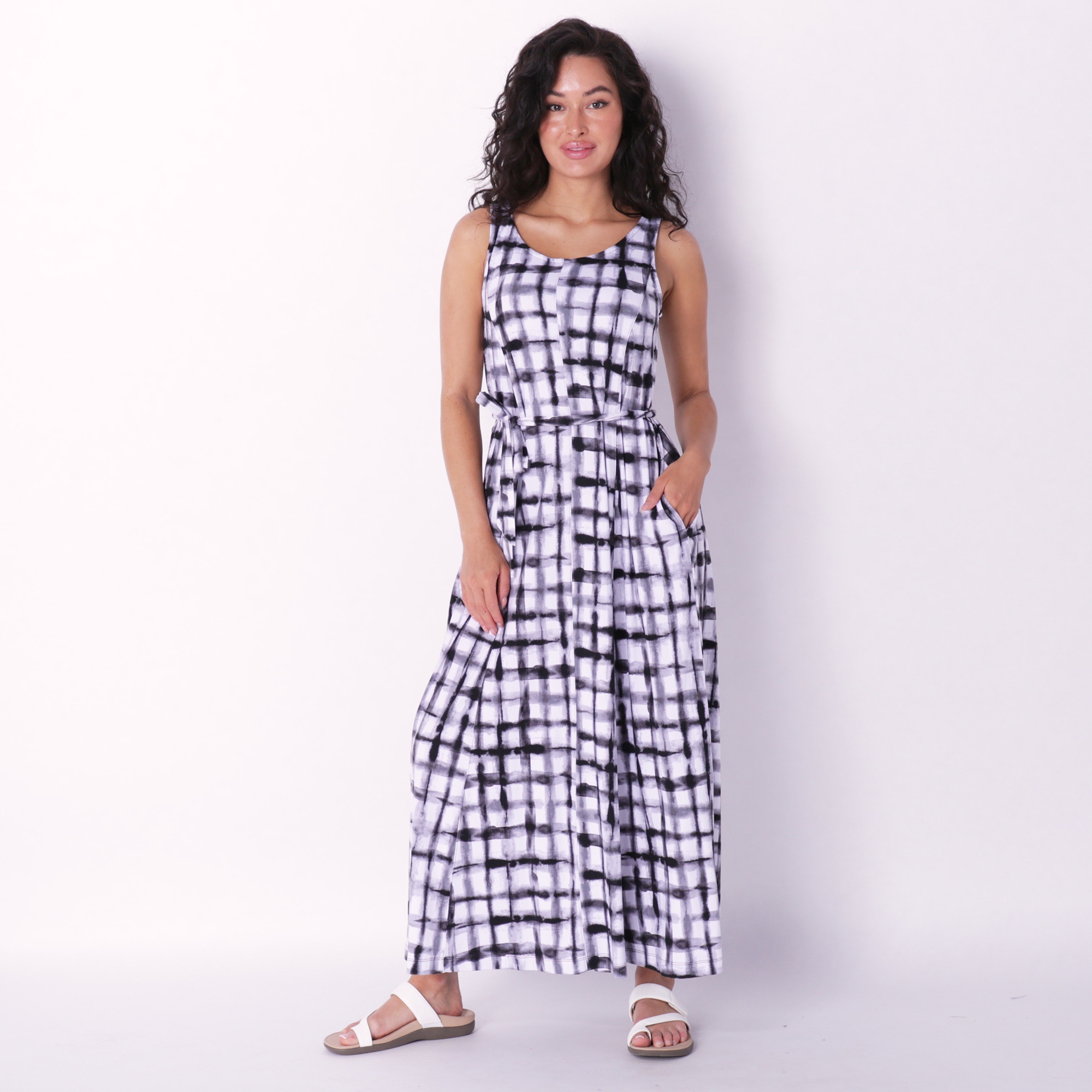 Cuddl Duds Flexwear Paneled Maxi Dress With Waist Tie - TSC.ca