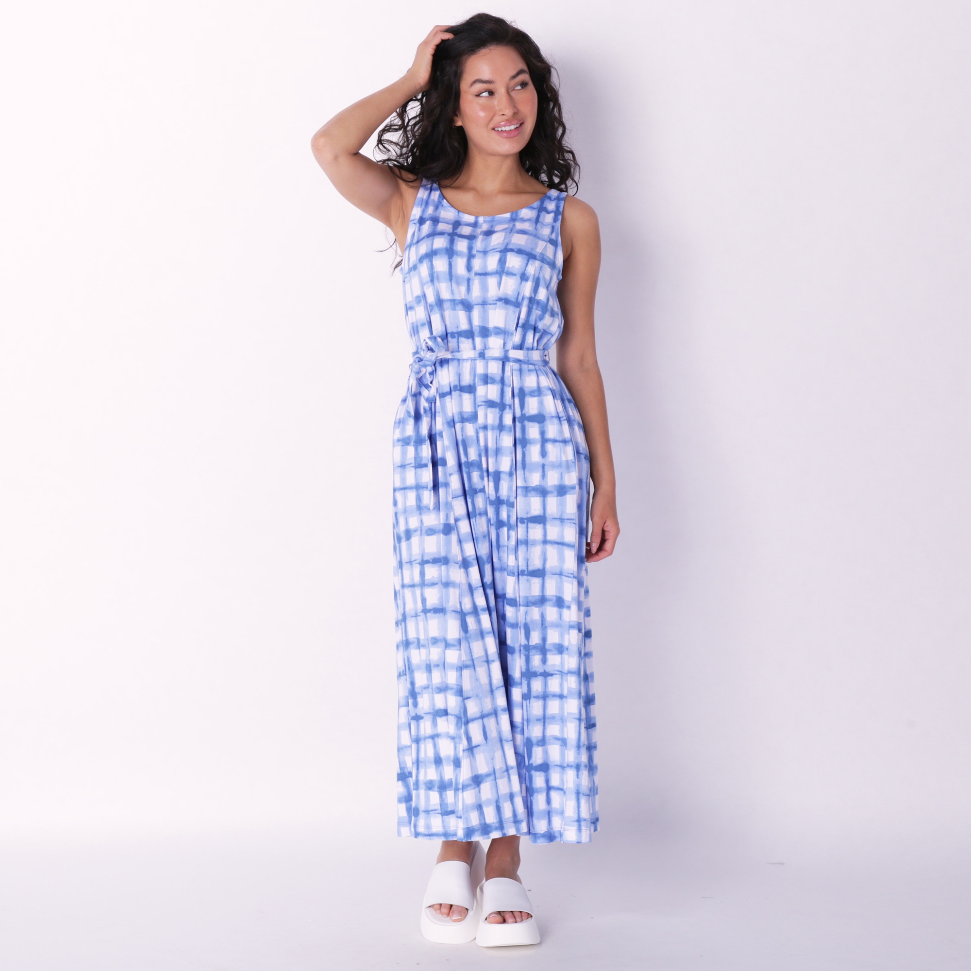 Cuddl Duds Flexwear Paneled Maxi Dress With Waist Tie - TSC.ca