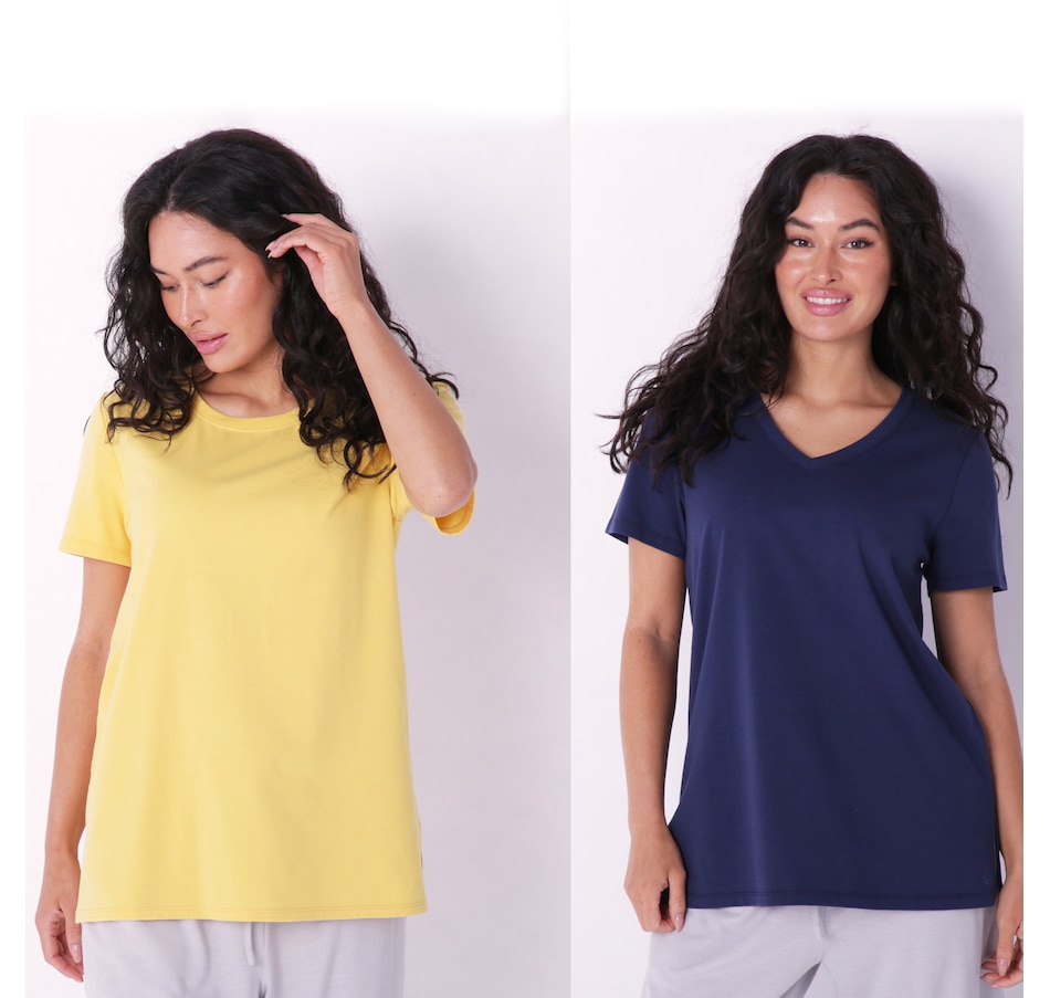 Cuddl Duds Cotton Classics V-Neck and Scoop Neck Tees - TSC.ca