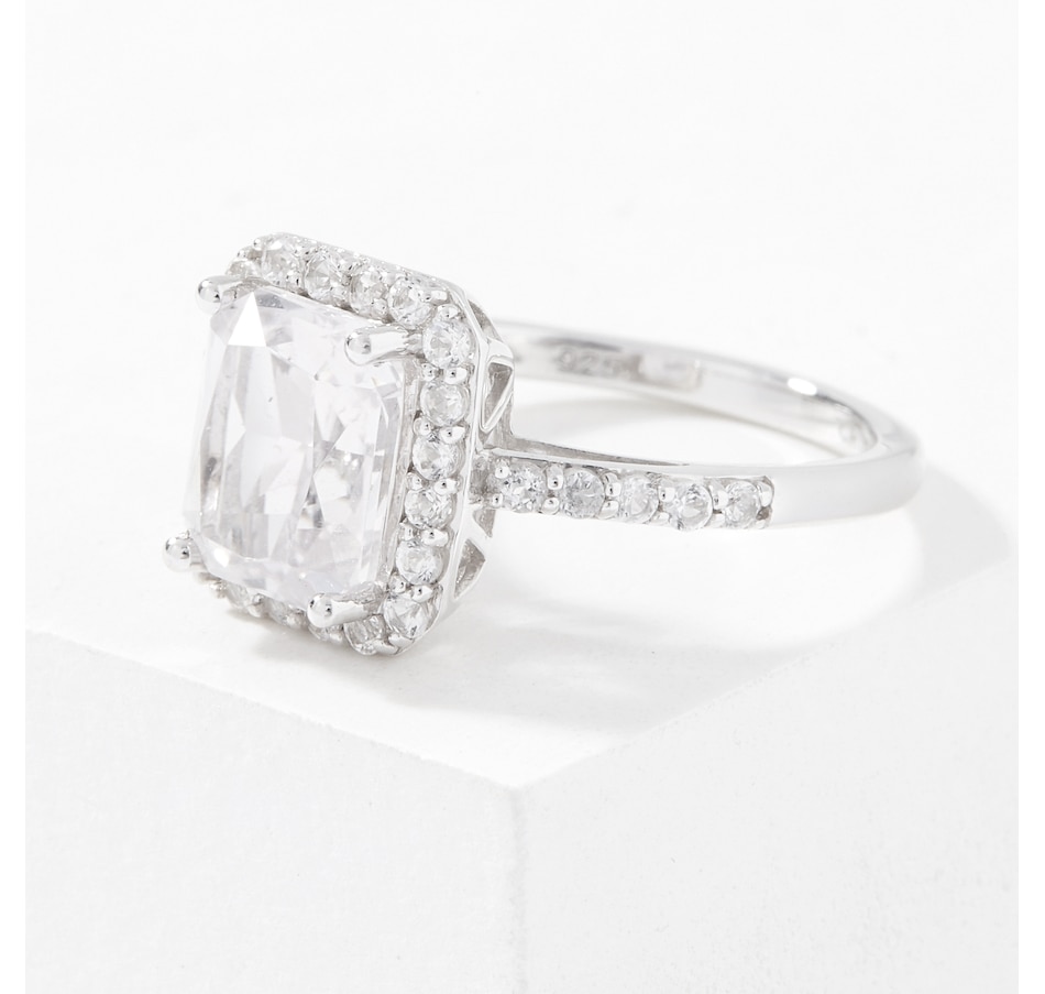 Sterling Silver Radiant Cut Kunzite And White Topaz Ring - TSC.ca