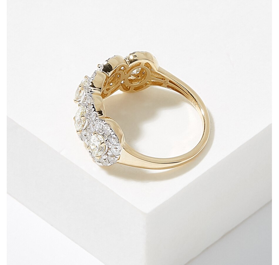 14K Yellow Gold 1.75ctw Yellow & White Diamond Ring - TSC.ca