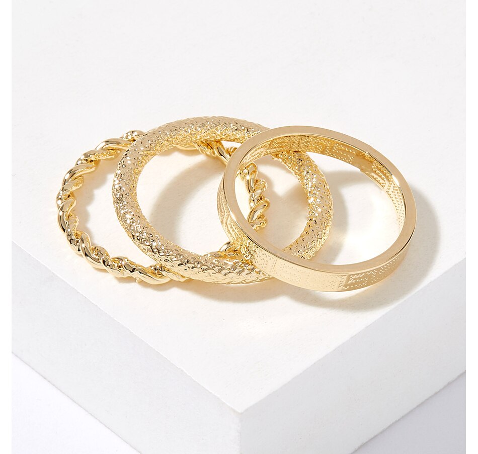 Jewellery - Rings - Stackable Rings - Bronzoro Yellow Gold 3 Stackable ...