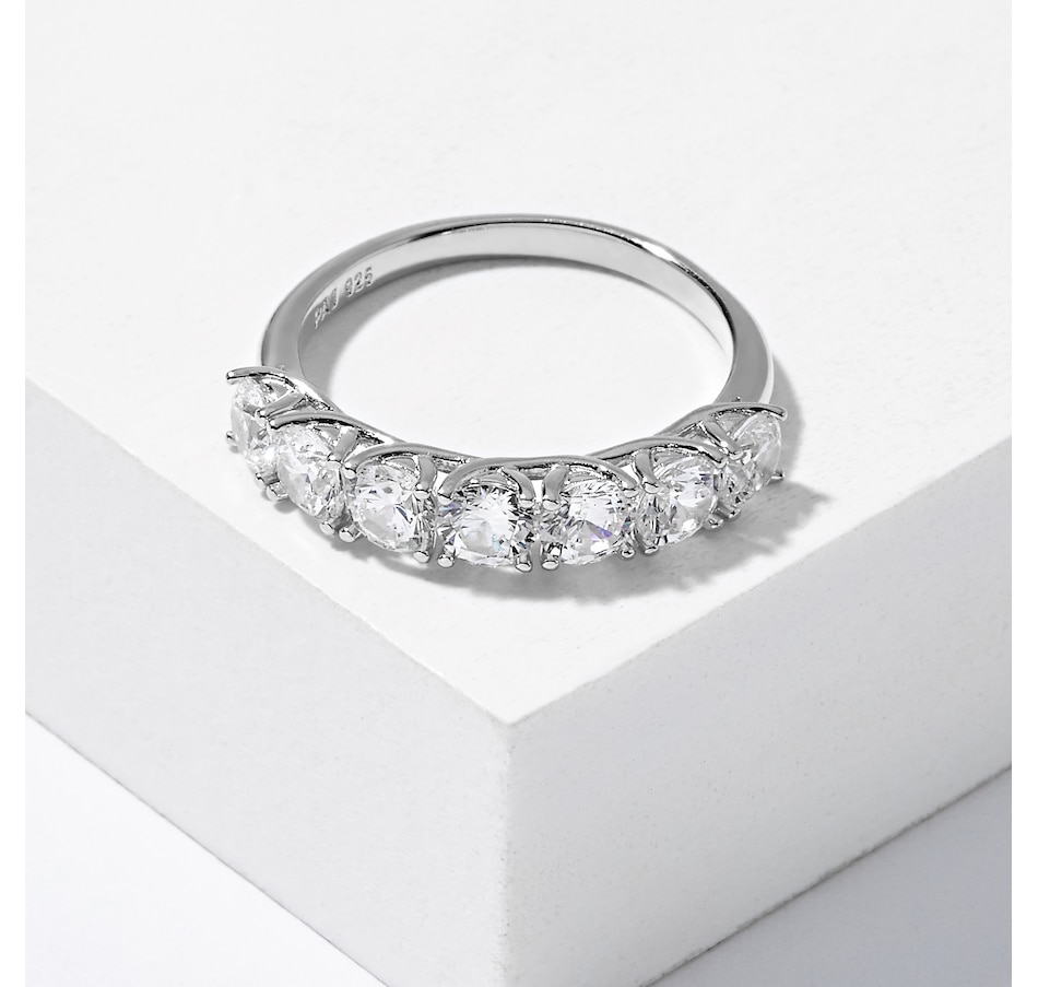 Diamonelle Sterling Silver Round 7 Stone Diamonelle Ring - TSC.ca