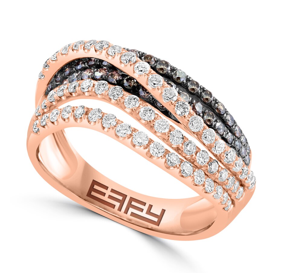 EFFY Jewellery 14K Rose Gold Champagne & White Diamond Ring - TSC.ca
