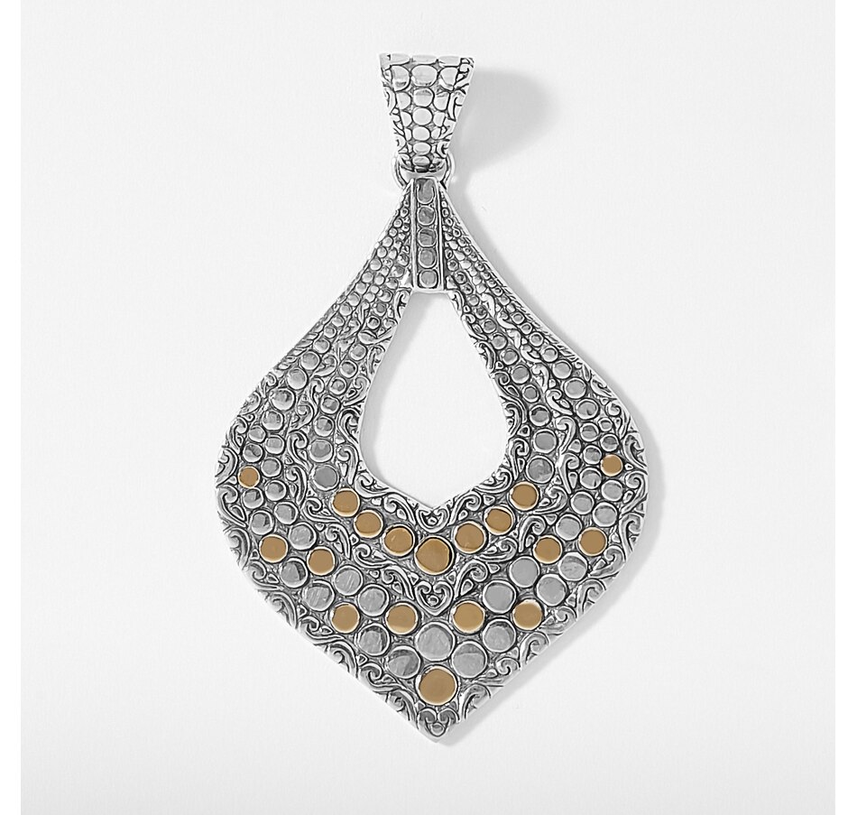 Samuel B. Collection Sterling Silver 18K Yellow Gold Teardrop Pendant ...