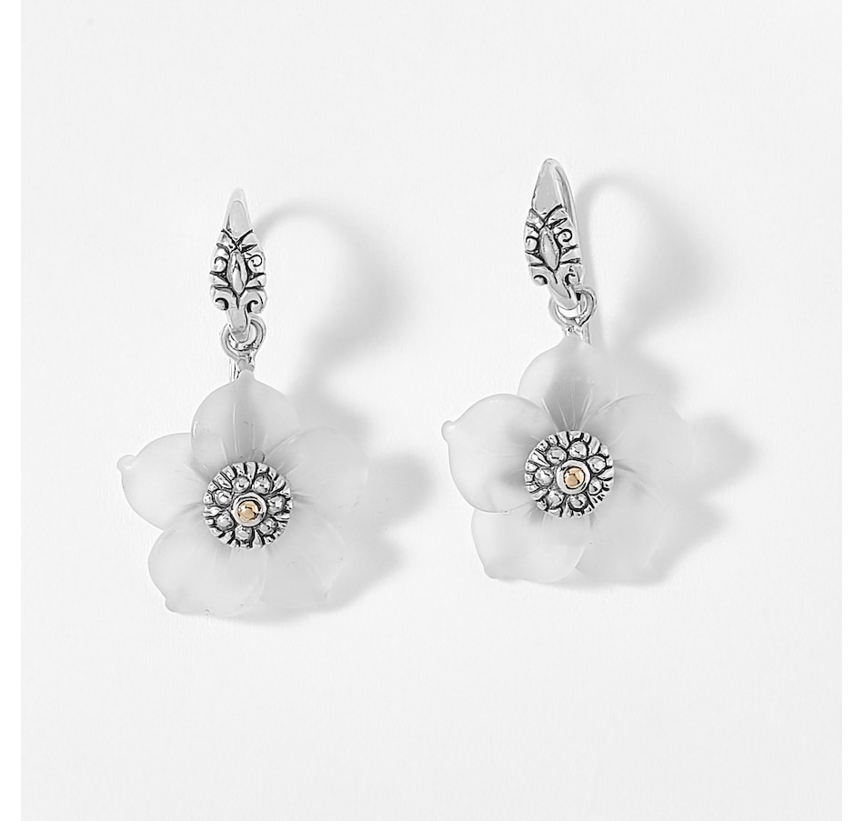 Samuel B. Collection Sterling Silver 18K Yellow Gold Carved Crystal ...