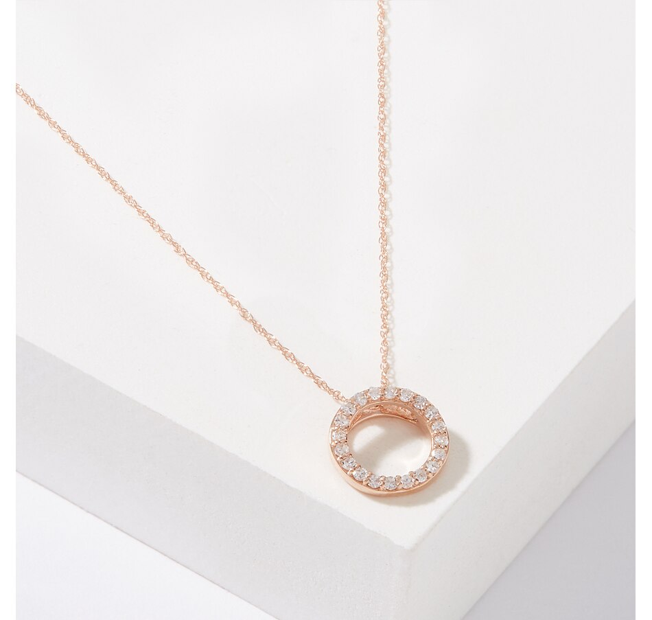 Evera Diamonds 10K Rose Gold 0.17ctw Diamond Pendant with chain - TSC.ca