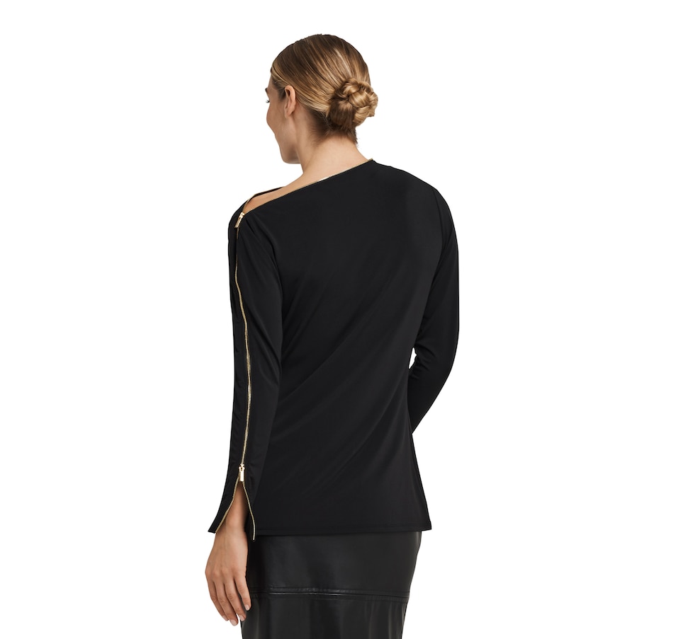 H Halston One Shoulder Top With Zipper Detail - TSC.ca
