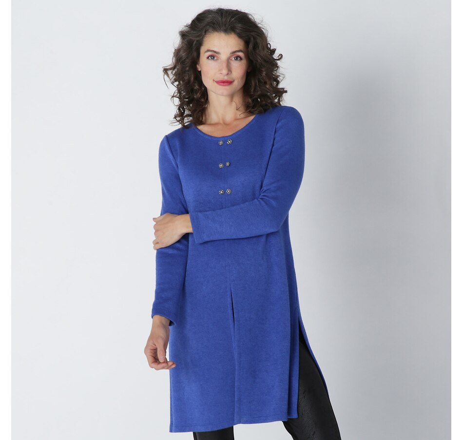 Marallis Split Front Sweater with Button Detail - TSC.ca