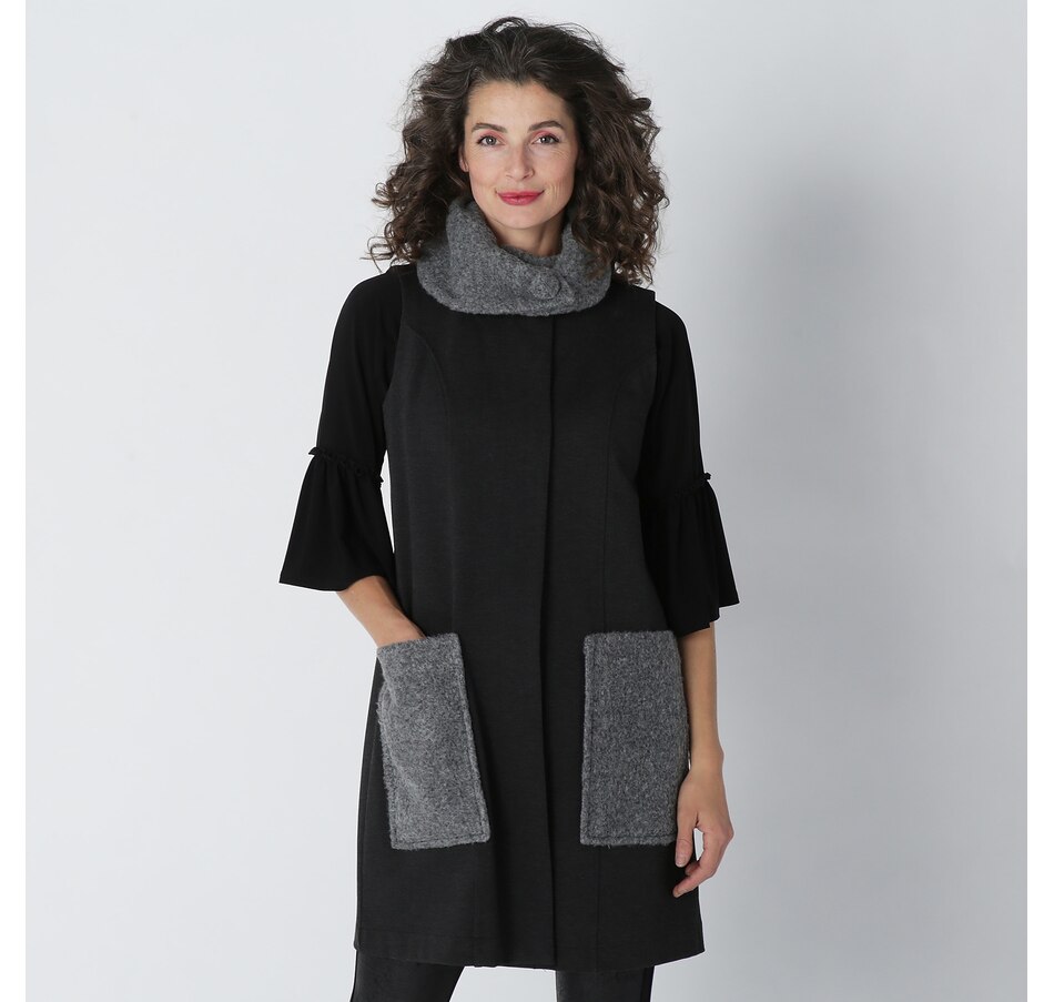 Marallis Ponte Vest and Detachable Fluffy Collar - TSC.ca