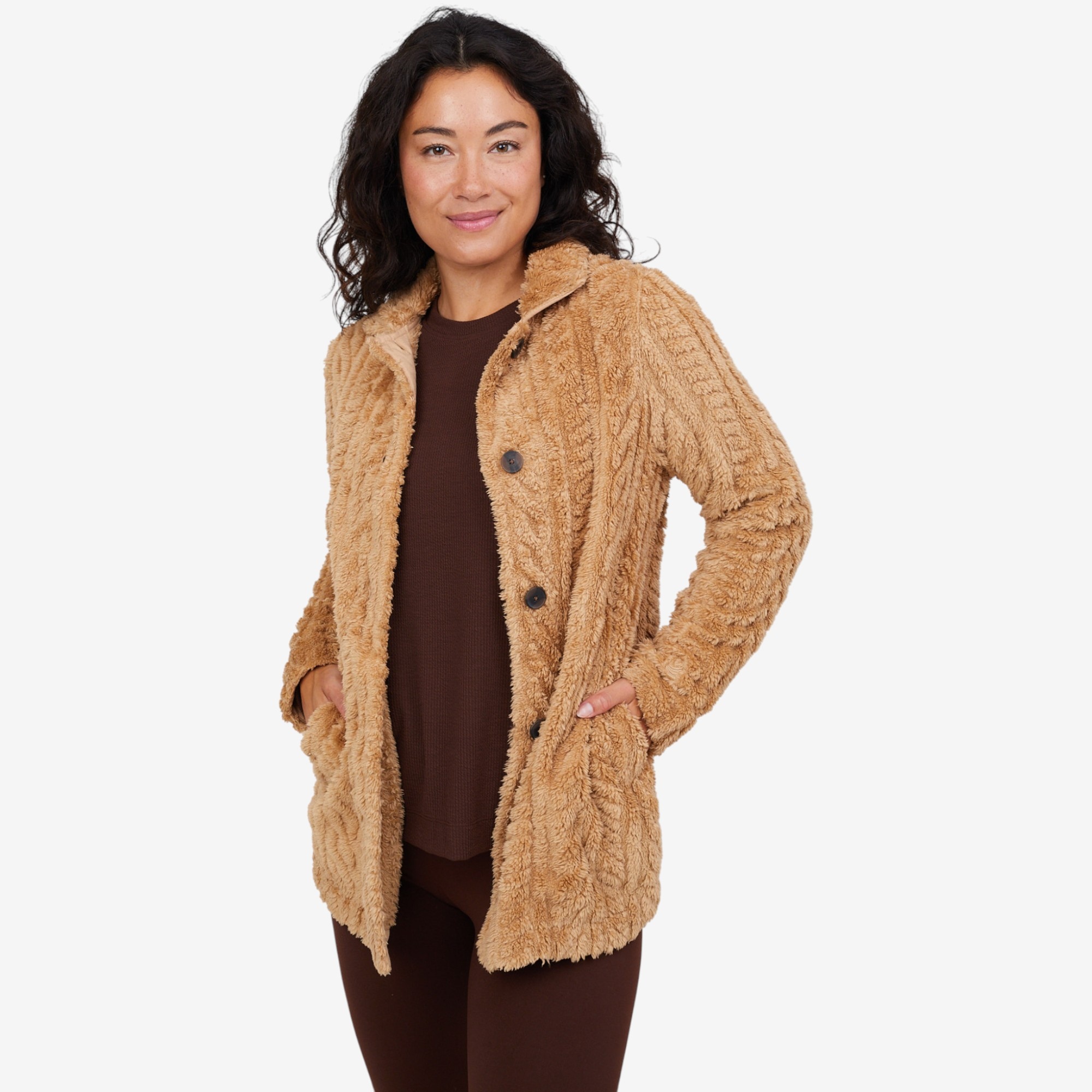 Cuddl Duds Sculpted Sherpa Shacket - TSC.ca