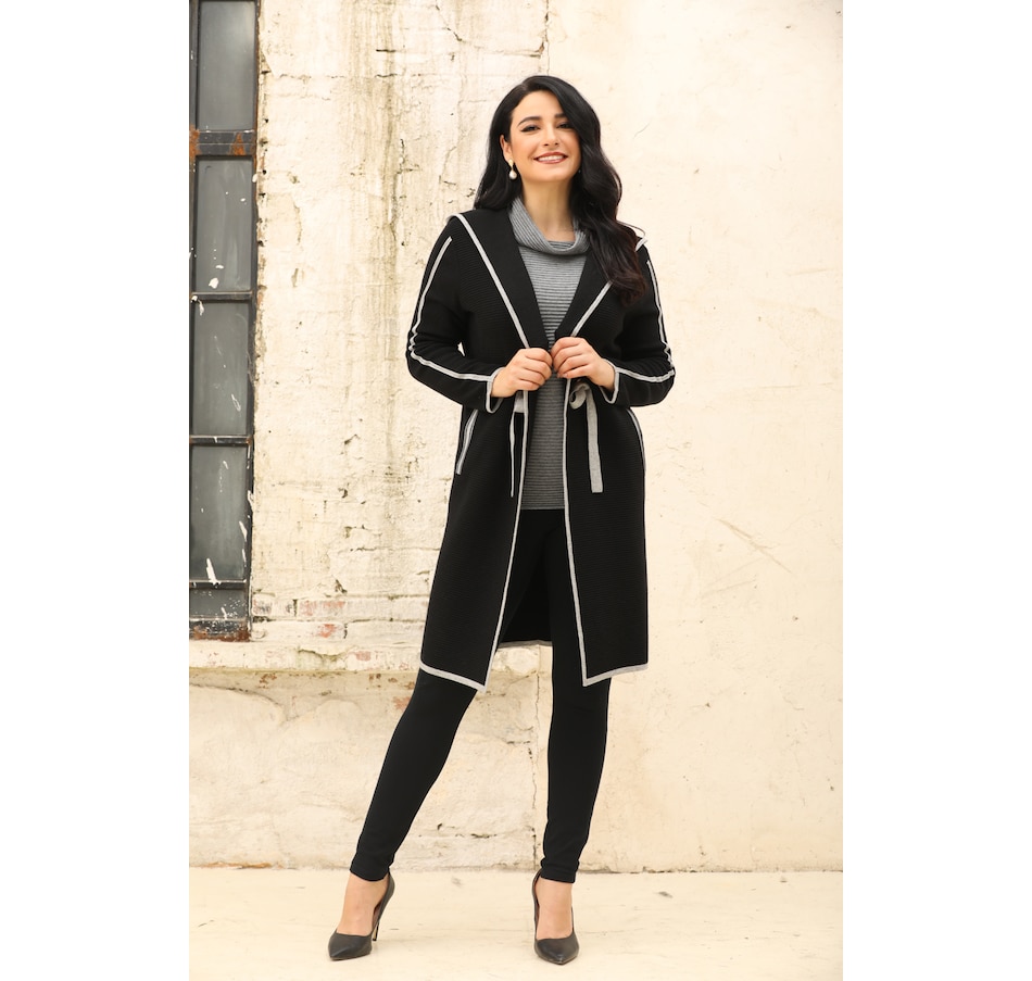 Orange Fashion Village Hooded Coat With Contrast Trim - TSC.ca