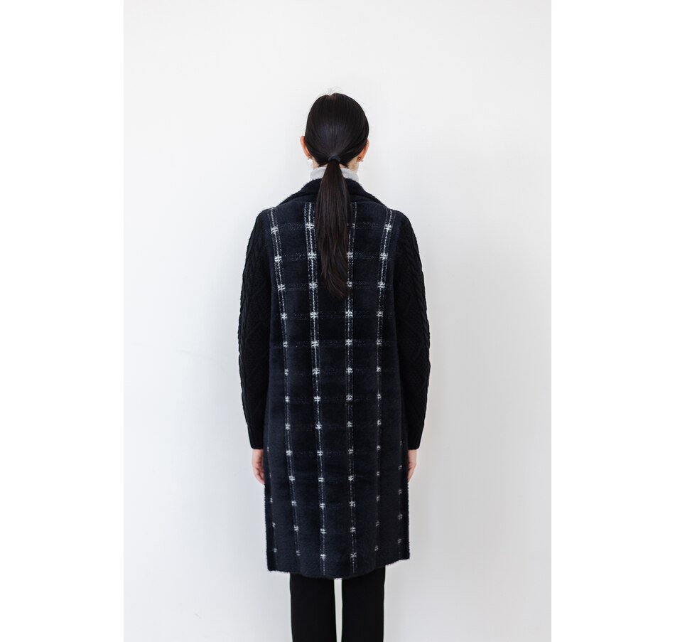 Nado Cable Knit Plaid Sweater Coat - TSC.ca