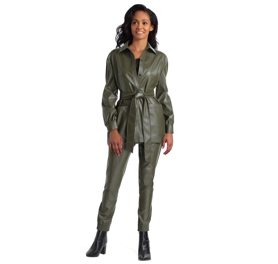 Clothing & Shoes - Accessories - Belts - H Halston Faux Leather Shacket ...
