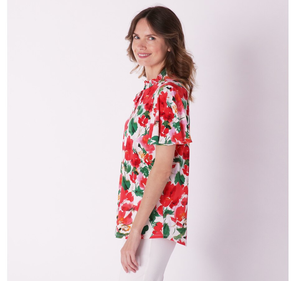 Nina Leonard Notch Front Flutter Top - TSC.ca