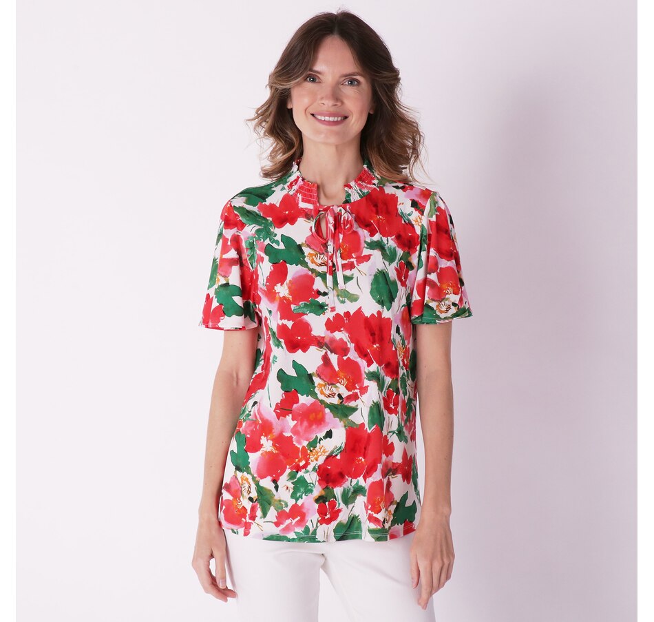 Nina Leonard Notch Front Flutter Top - TSC.ca