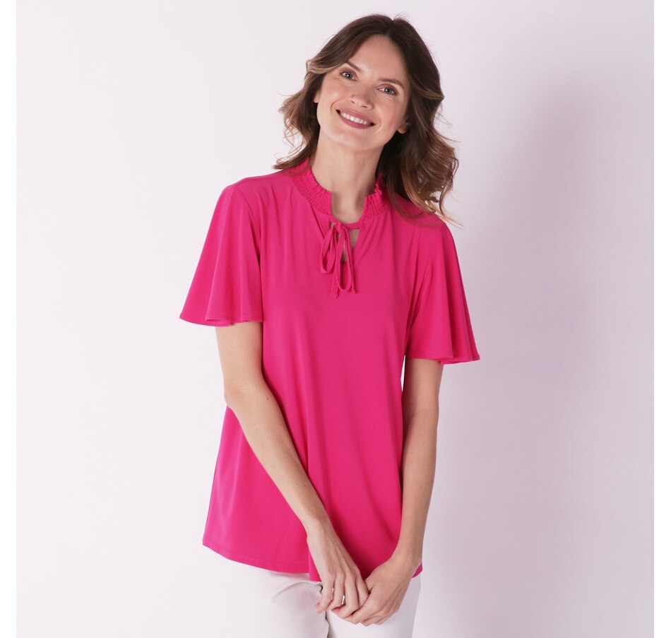 Nina Leonard Notch Front Flutter Top - TSC.ca