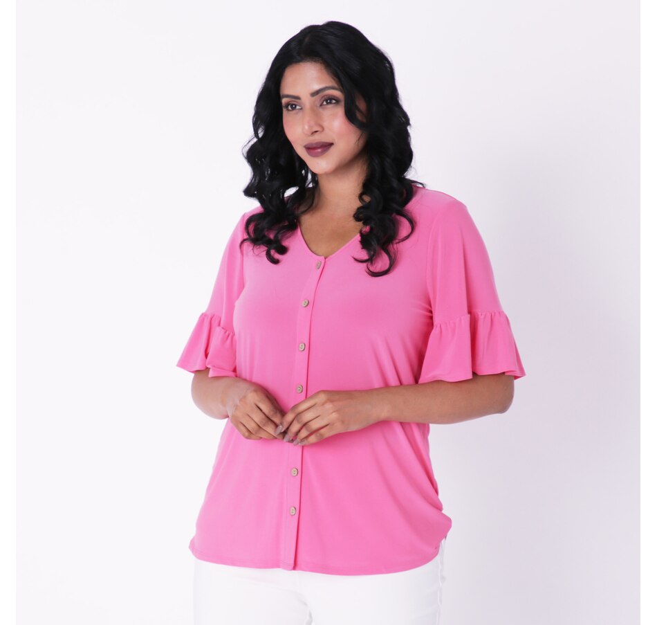Nina Leonard V-Neck Button Up - TSC.ca
