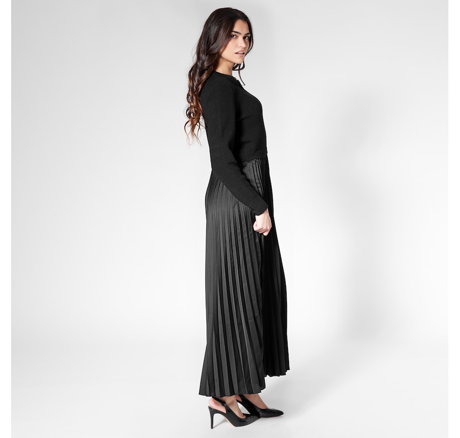 Aggel Knitwear Knitted Pleated Dress - TSC.ca