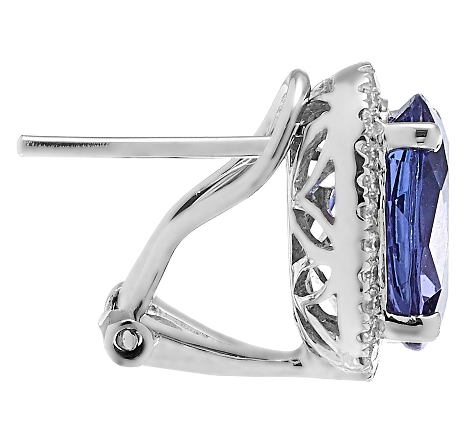 Jewellery Earrings 14K White Gold Tanzanite Diamond Halo Earrings jewellery-earrings-14k-white-gold-tanzanite-diamond-halo-earrings